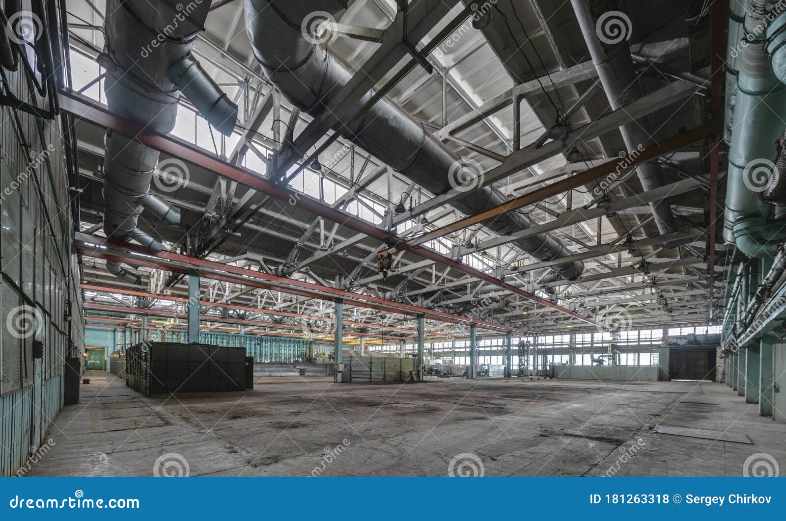 The Interior of an Empty Production Hall Stock Photo - Image of ...