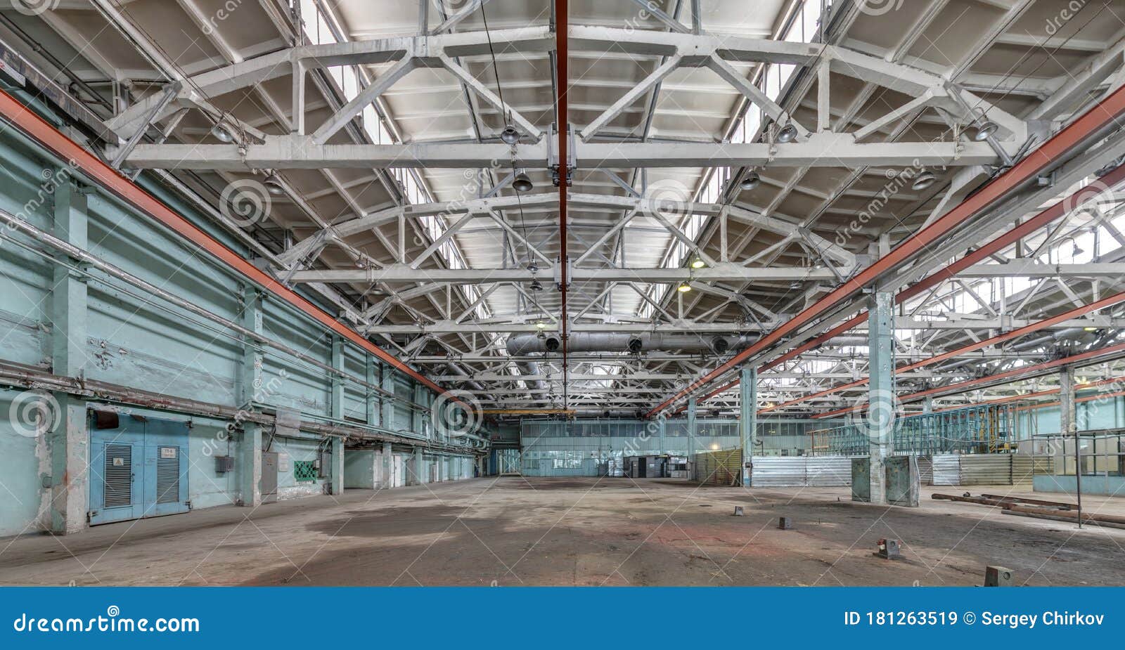 The Interior of an Empty Production Hall Stock Image - Image of ...