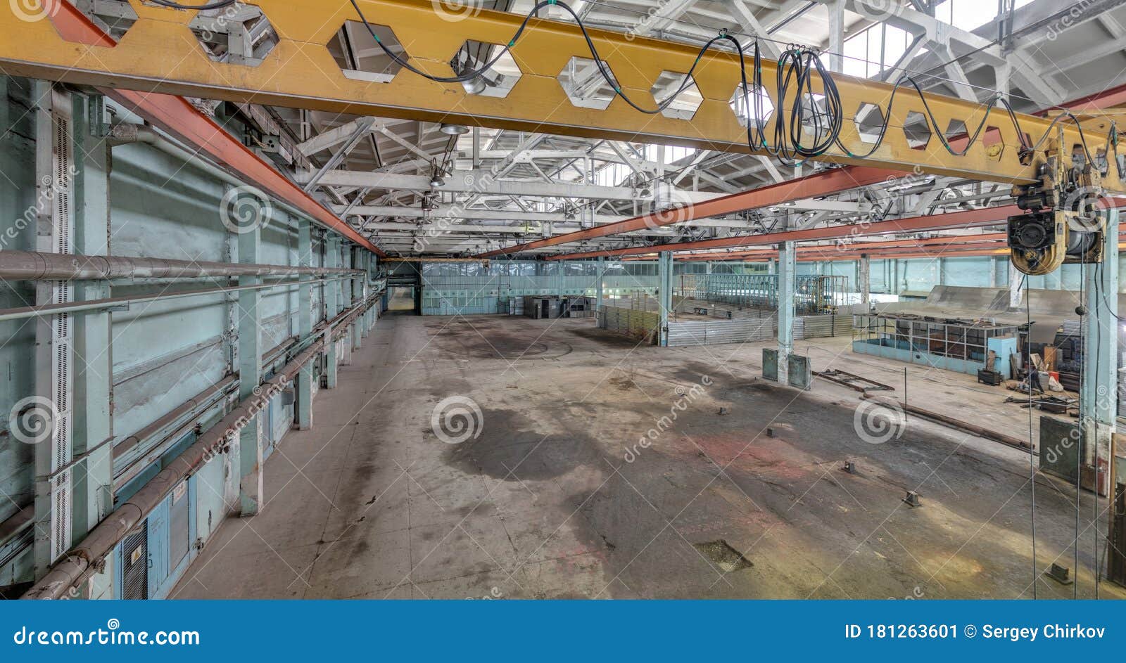 The Interior of an Empty Production Hall Stock Image - Image of mill ...