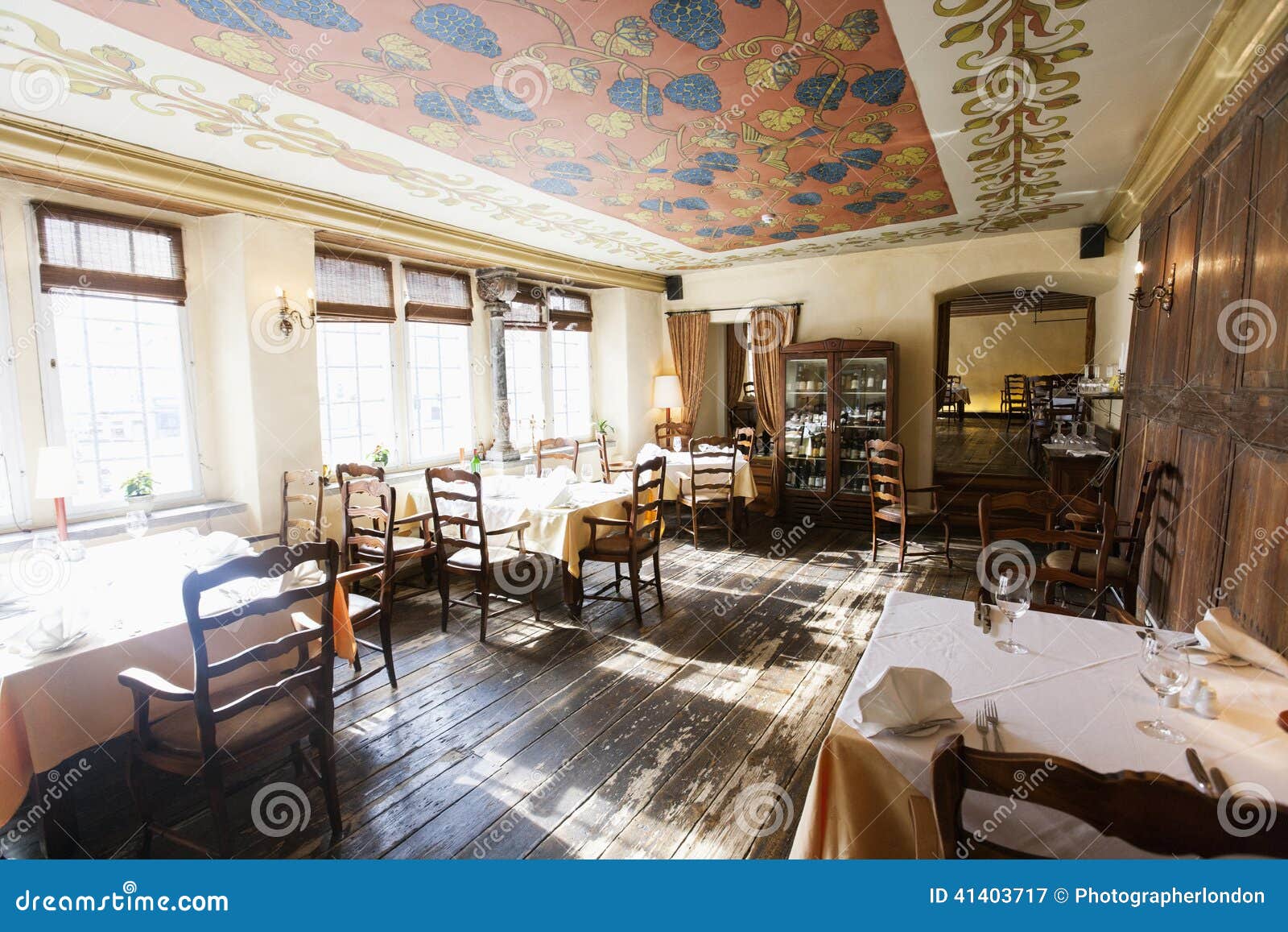 Interior of Empty Restaurant Stock Image - Image of design, chair: 41403717