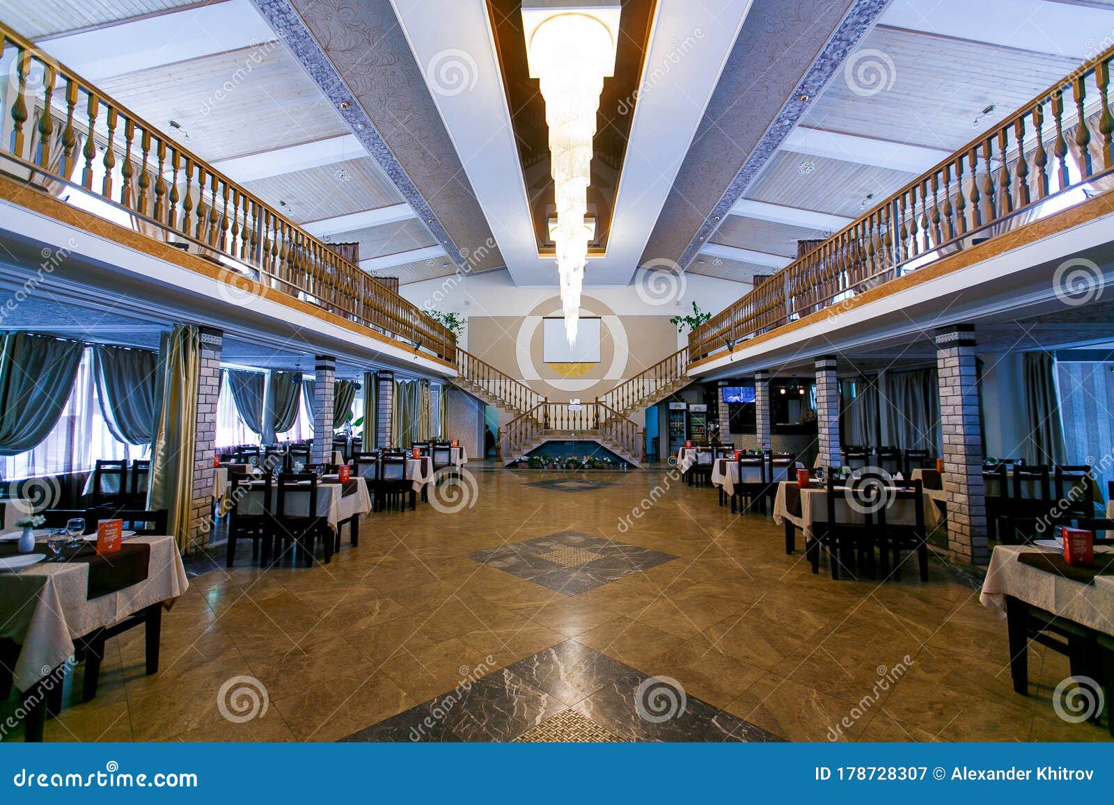 The Interior of the Empty Restaurant Hall Stock Image - Image of ...