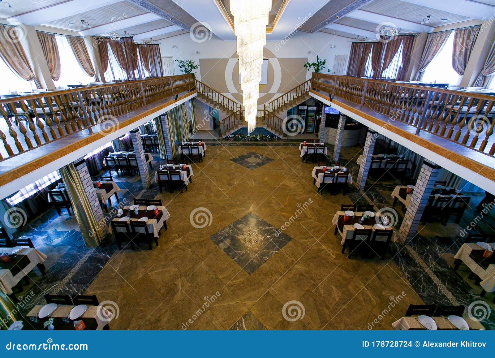 The Interior of the Empty Restaurant Hall Stock Photo - Image of table ...