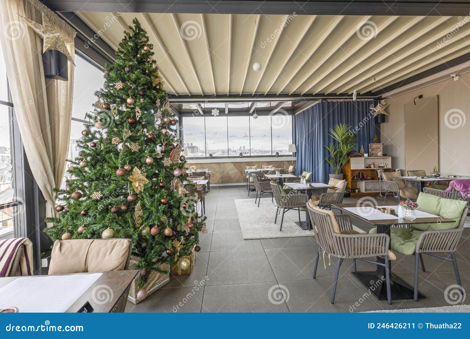 Interior of an Empty Restaurant with a View Editorial Photo - Image of ...