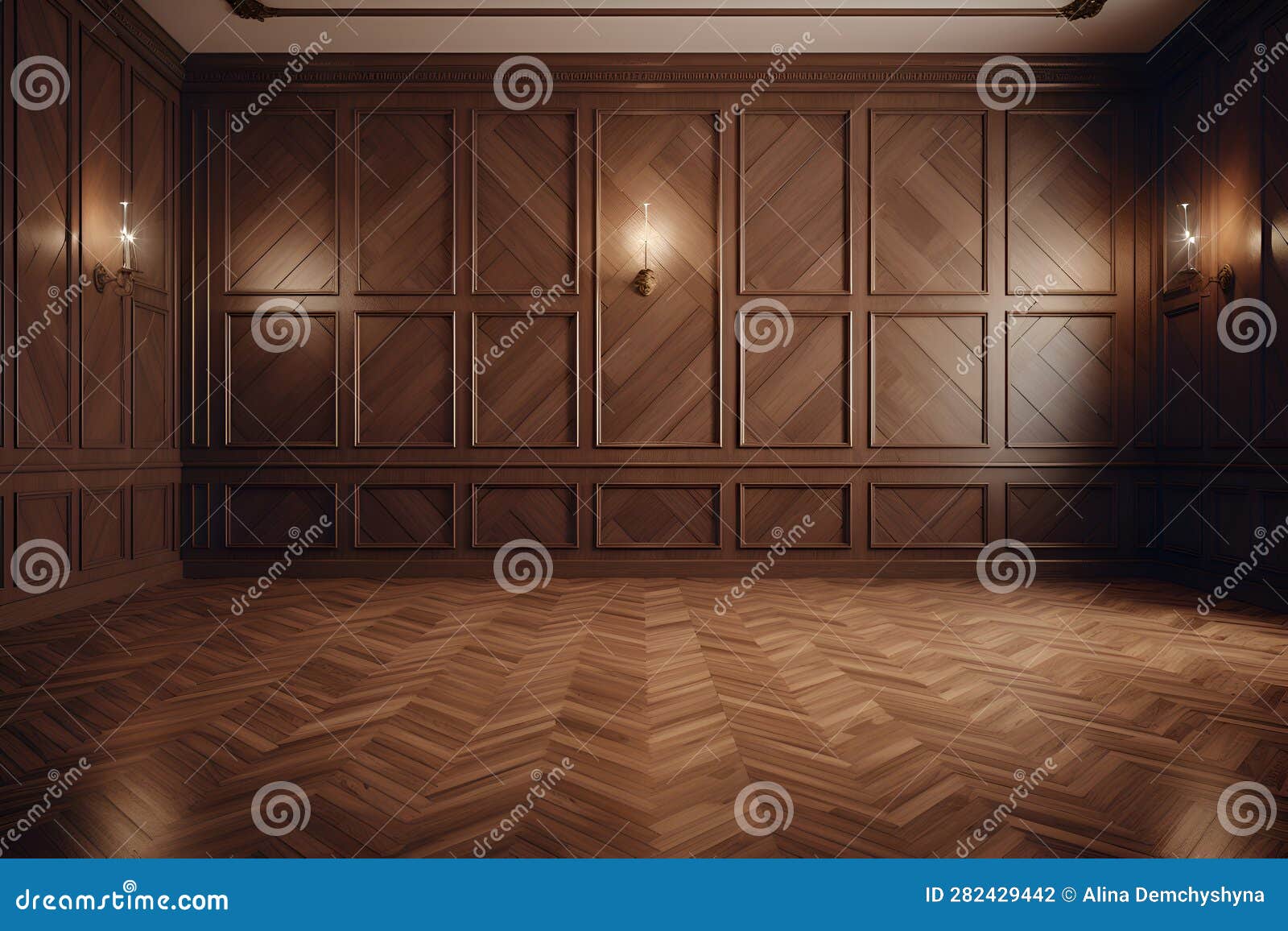 Interior of an Empty Room with Brown Walls, Generative AI 1 Stock ...