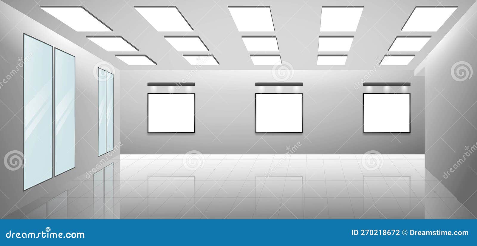 Interior Empty Room Design Isolated - 3d Illustration. Stock ...