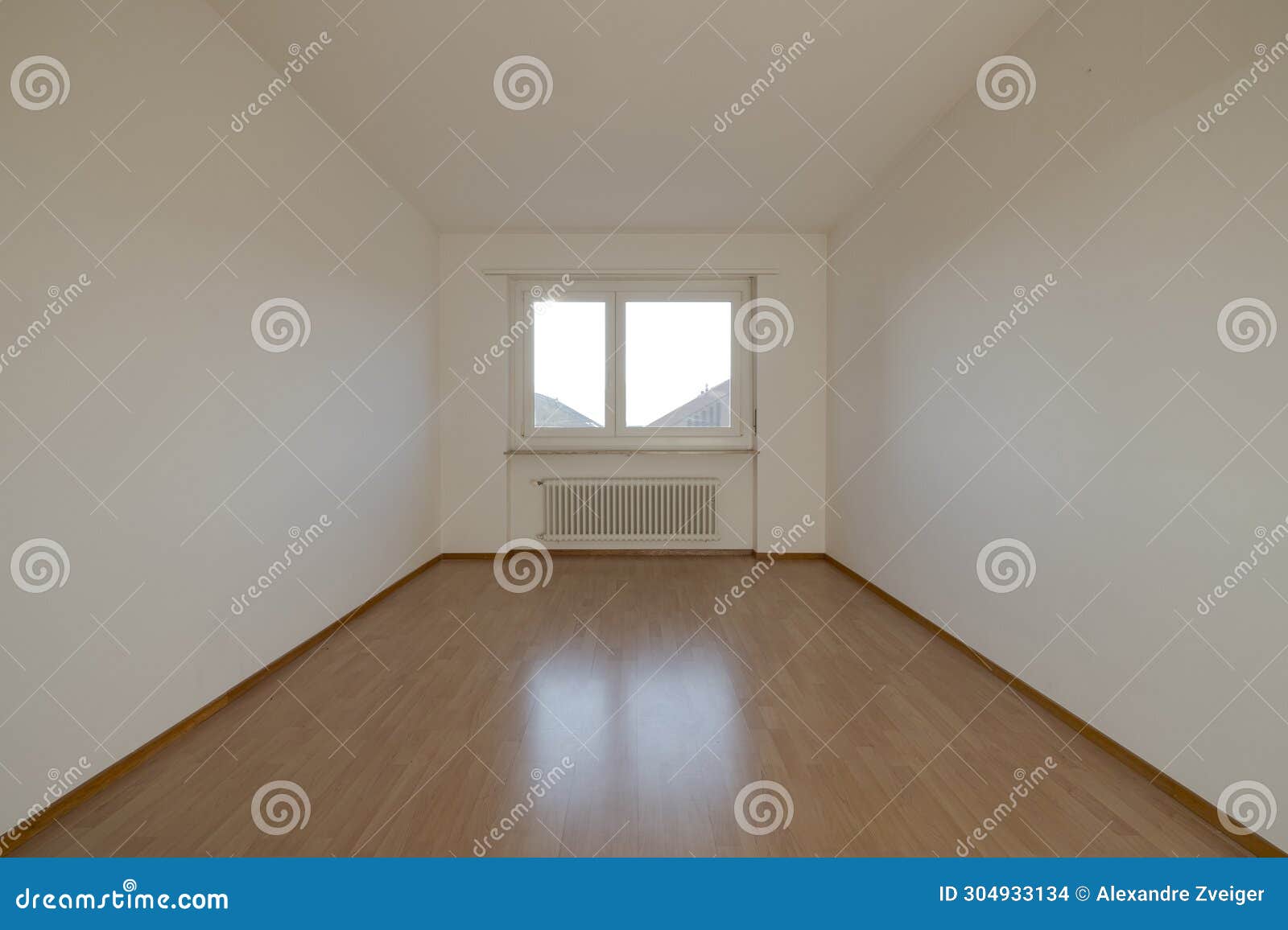 Interior of an Empty Room, Front View with a Window at the Back. Large ...