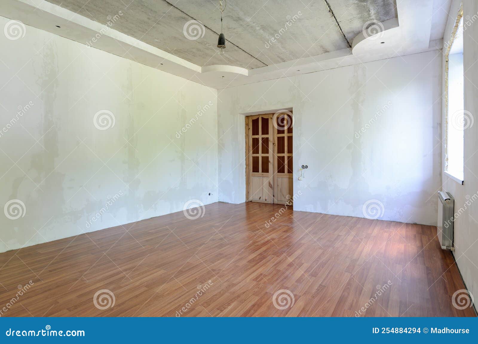 Interior of an Empty Room Prepared for Wallpapering Stock Photo - Image ...
