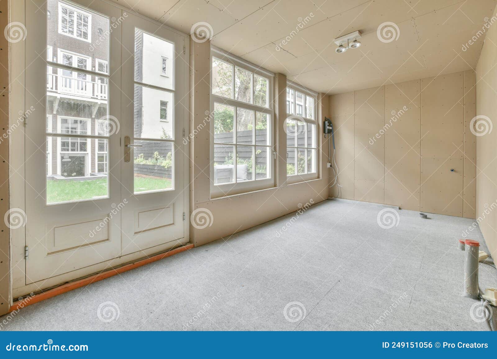 Interior of Empty Room with Windows Stock Photo - Image of interior ...