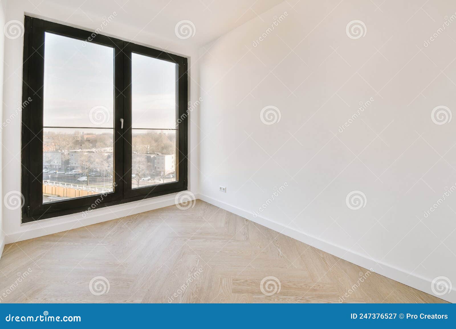 Interior of Empty Room with Windows Stock Image - Image of fragment ...