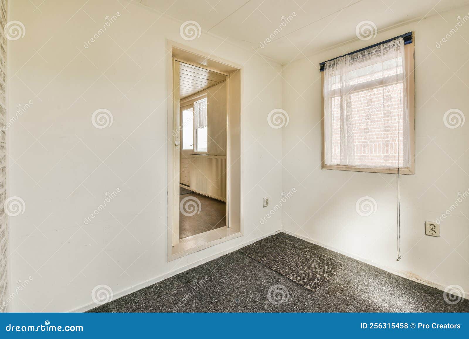 Interior of Empty Room with Windows Stock Photo - Image of minimal ...