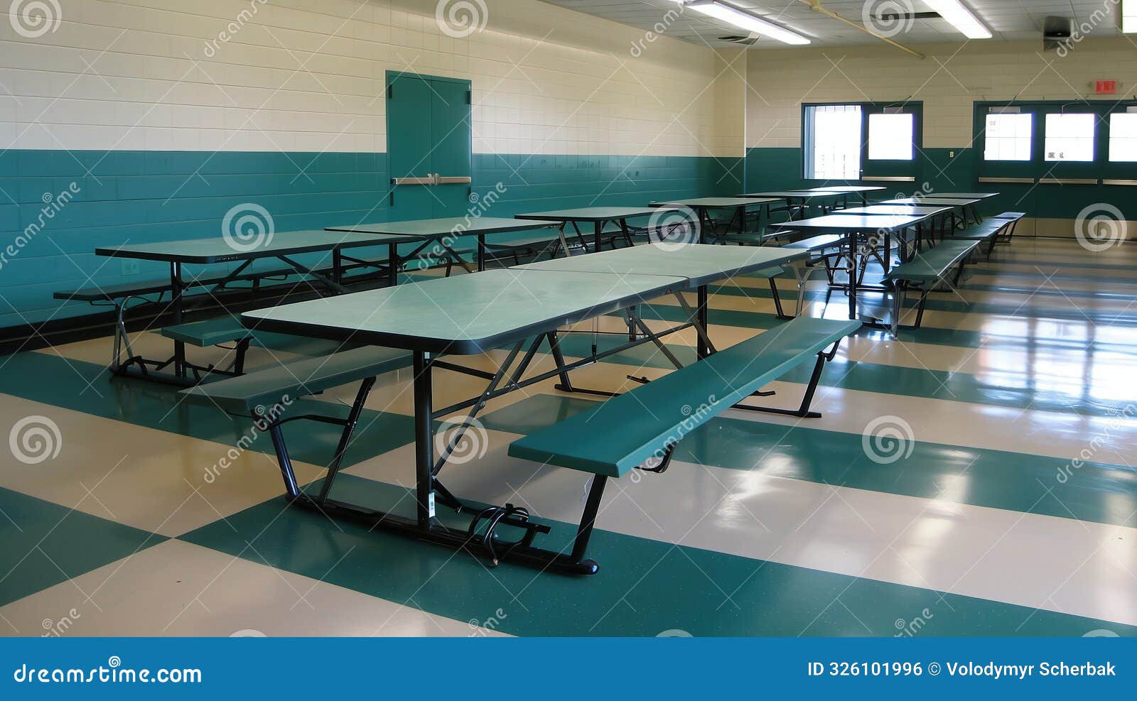 Empty School Cafeteria. Tables in Buffet Stock Photo - Image of cafe ...