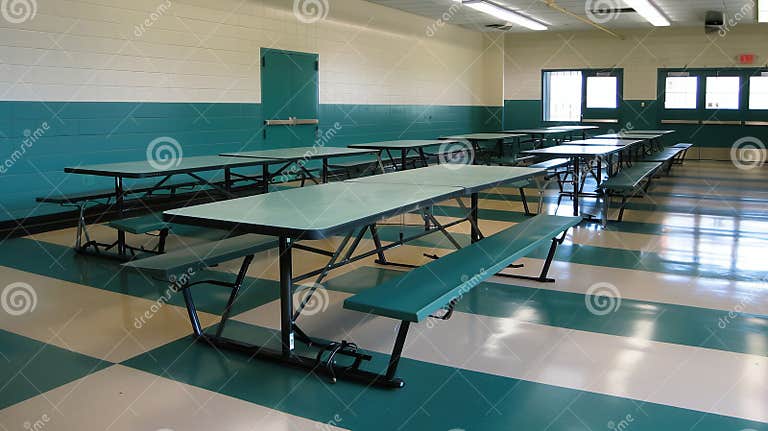 Empty School Cafeteria. Tables in Buffet Stock Photo - Image of cafe ...