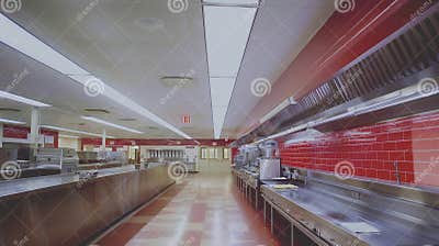 Empty School Cafeteria. Tables in Buffet Stock Image - Image of canteen ...