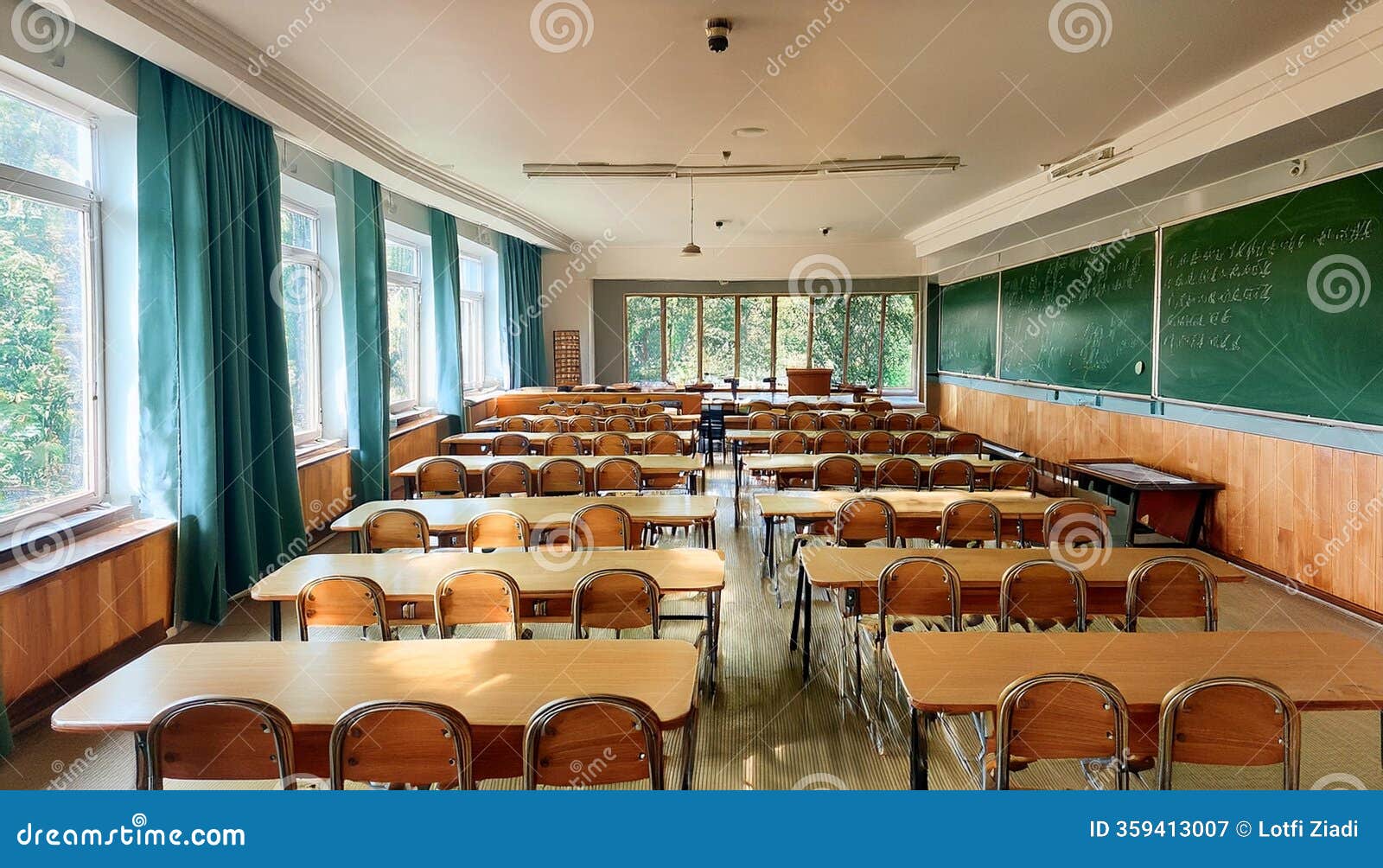 Interior of an Empty School Class Stock Illustration - Illustration of ...