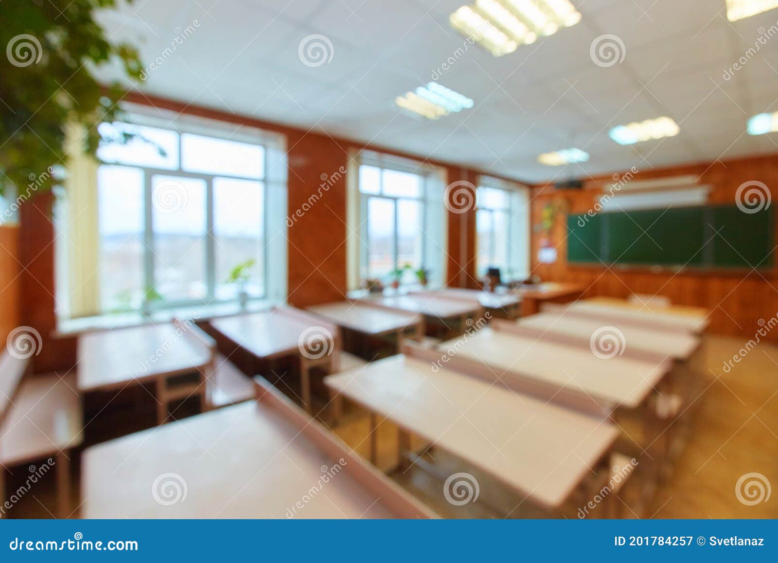 Interior of an Empty School Classroom. Concept of Coronavirus COVID-19 ...