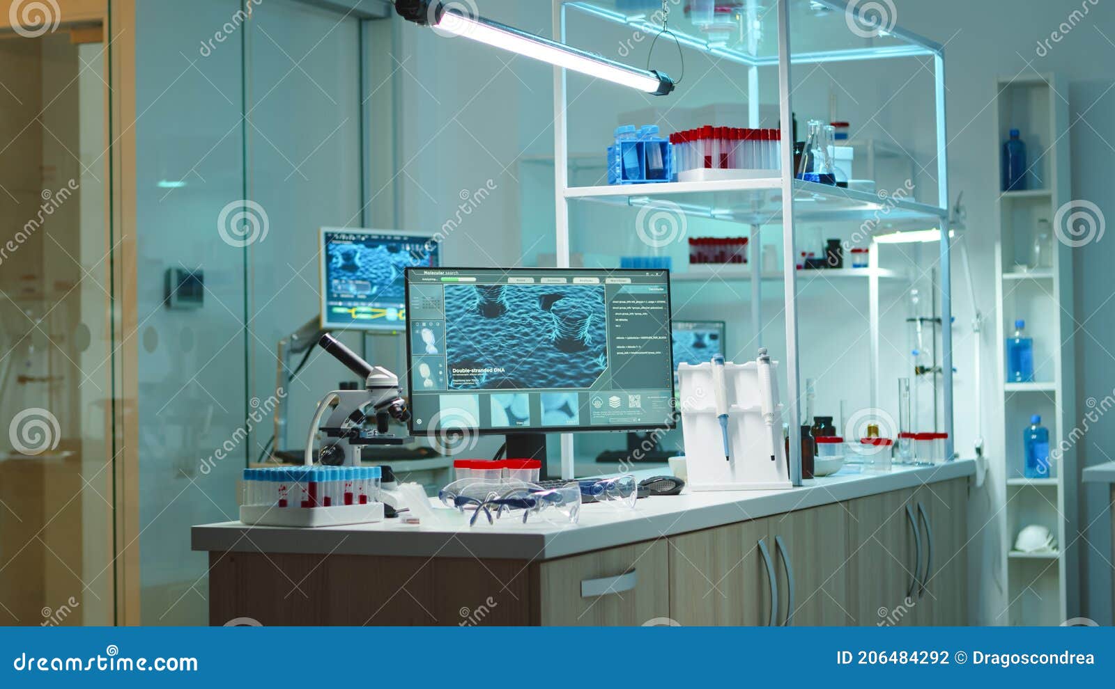 Interior of Empty Science Laboratory during Night Stock Photo - Image ...