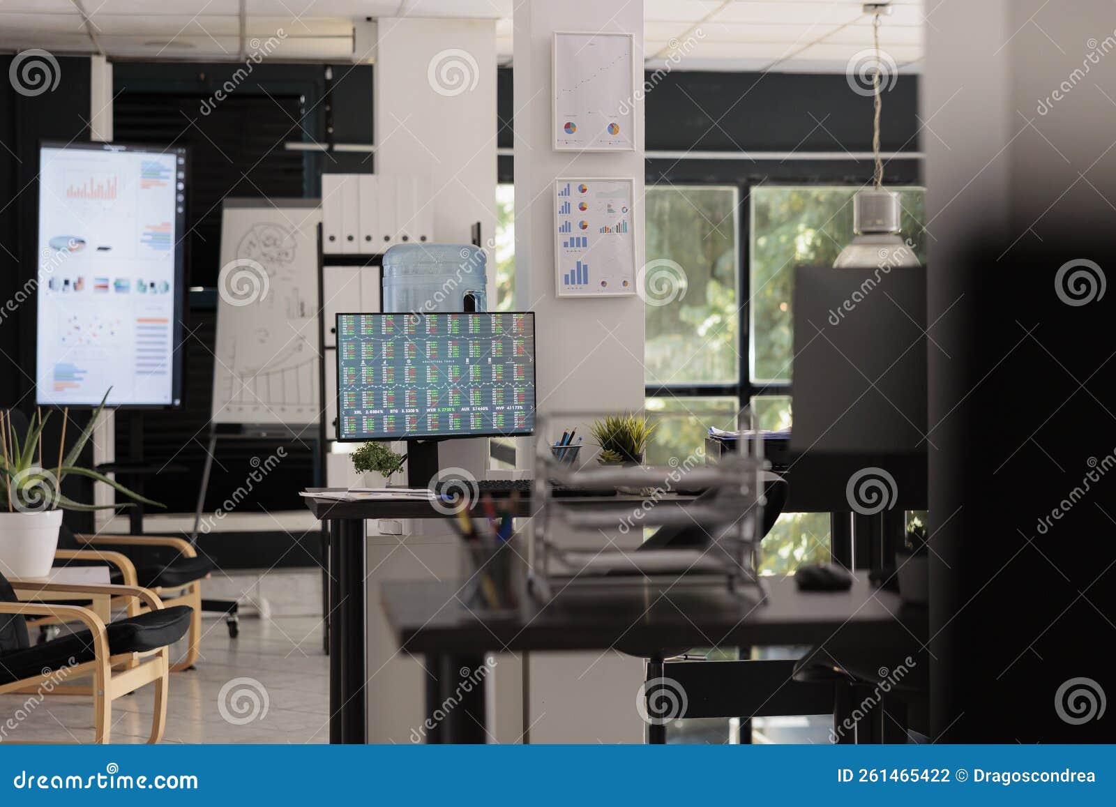 Interior of an Empty Stock Exchange Workspace Stock Photo - Image of ...