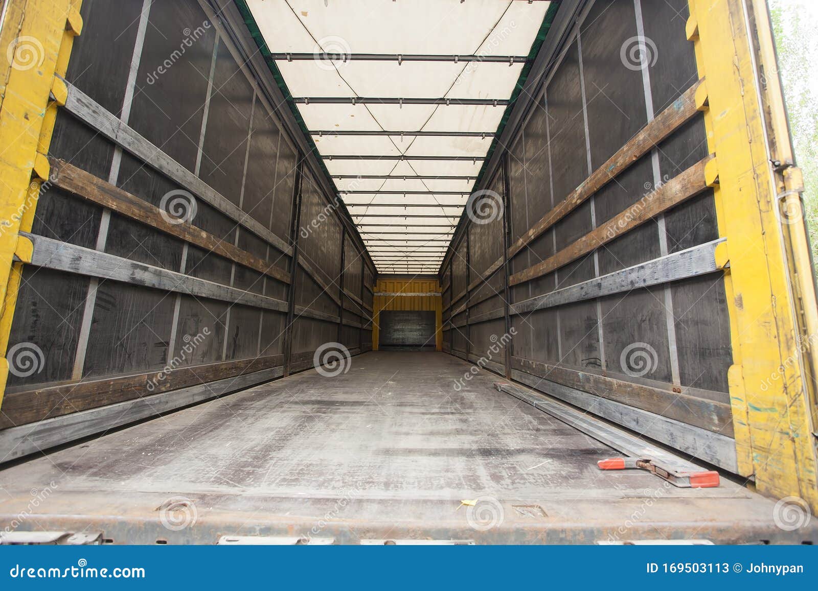 Interior of empty trailer stock image. Image of transport - 169503113