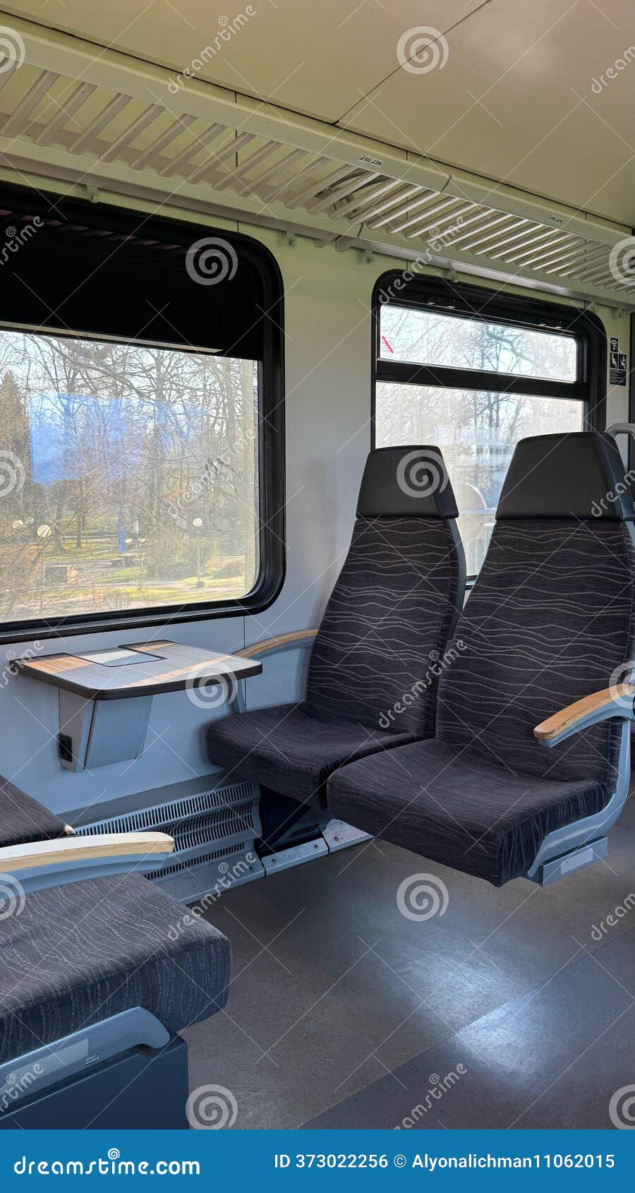 New Comfortable Seats Inside A Modern Public Bus. Seats On The Bus For ...