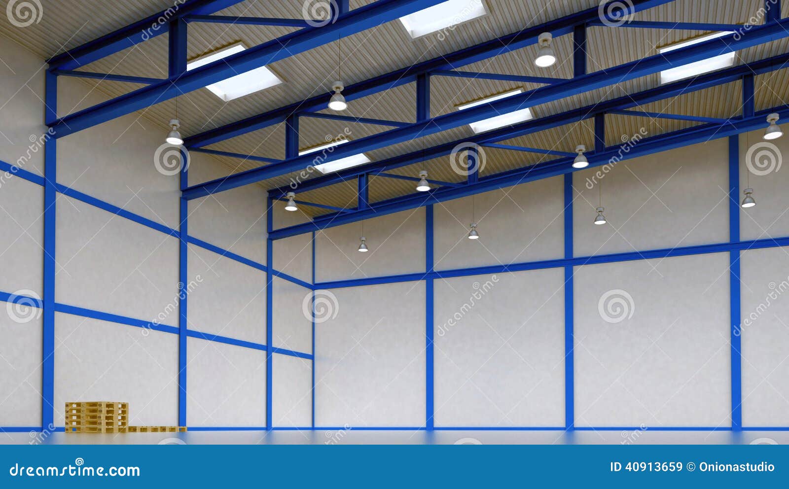 Interior of a Empty Warehouse with Colour Construction Stock ...