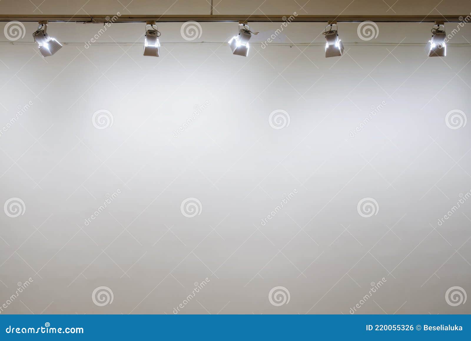 Empty White Wall with Spot Lights Stock Photo - Image of empty, copy ...