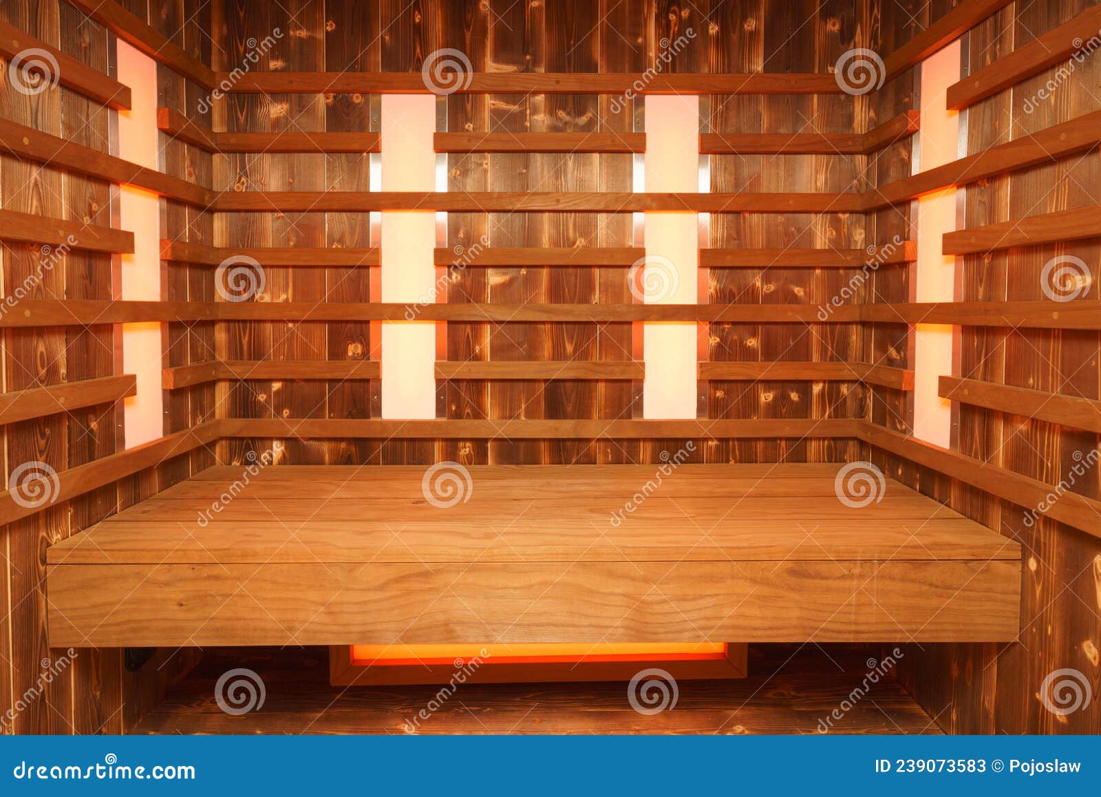 Interior of an Empty Wooden Steam Room Stock Image - Image of ...