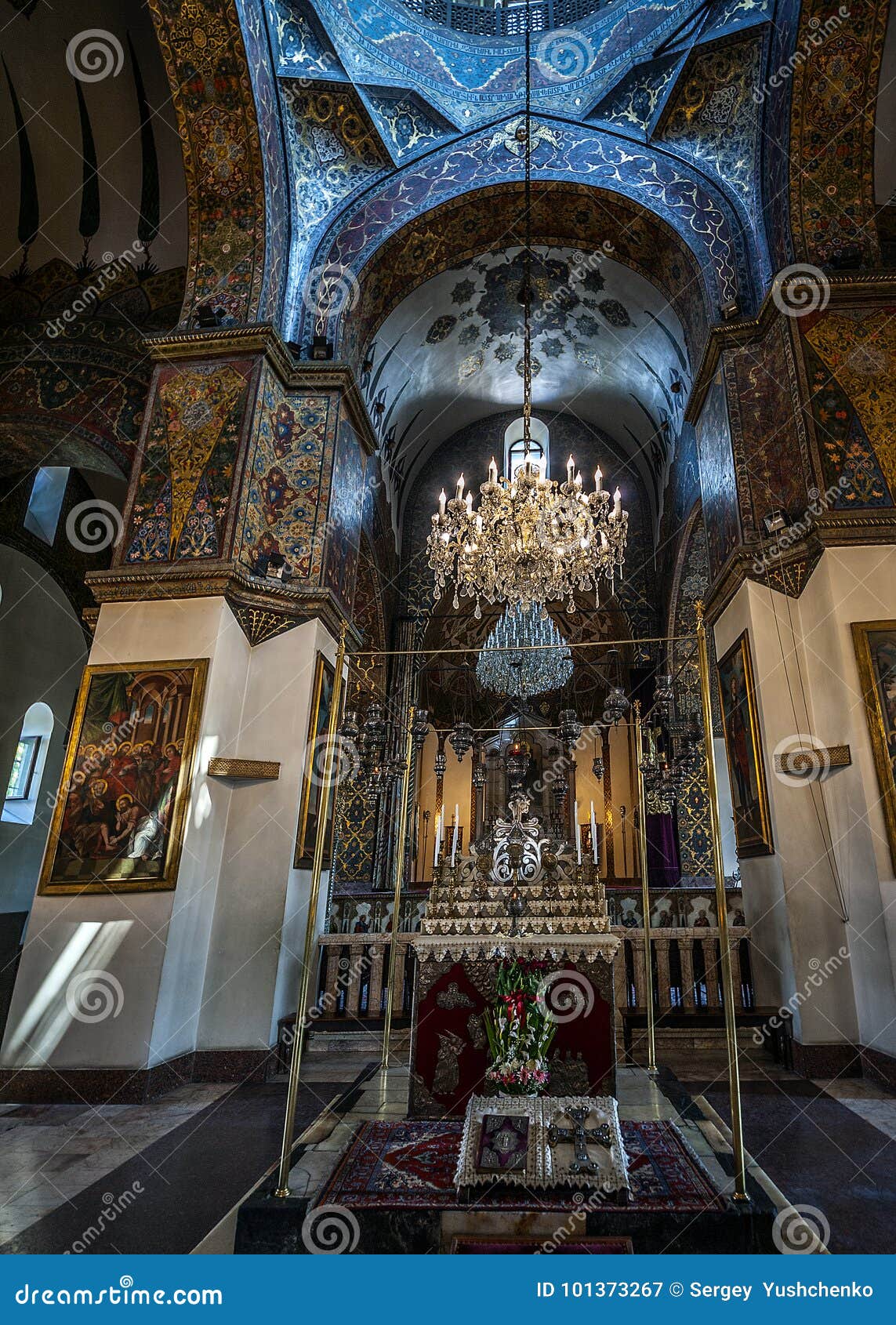 The Interior of the Etchmiadzin Cathedra.l Stock Image - Image of dome ...