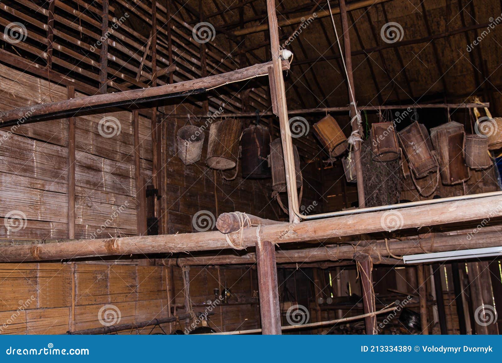 The Interior of the Ethnic Iban Longhouse, Sarawak, Borneo Editorial ...