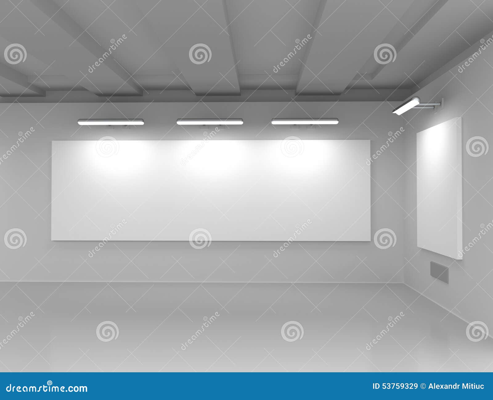 Interior of an Exhibition Hall with Empty Space Stock Illustration ...