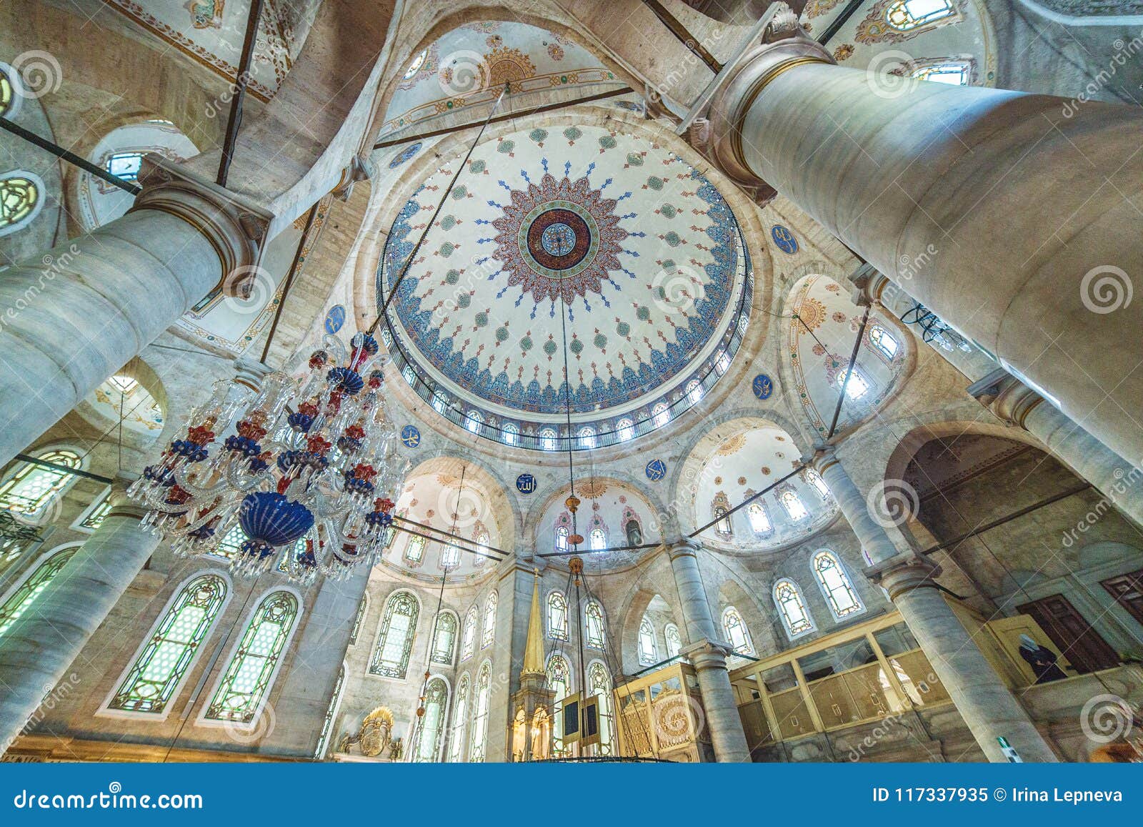 Interior of Eyup Sultan Mosque Editorial Image - Image of people ...