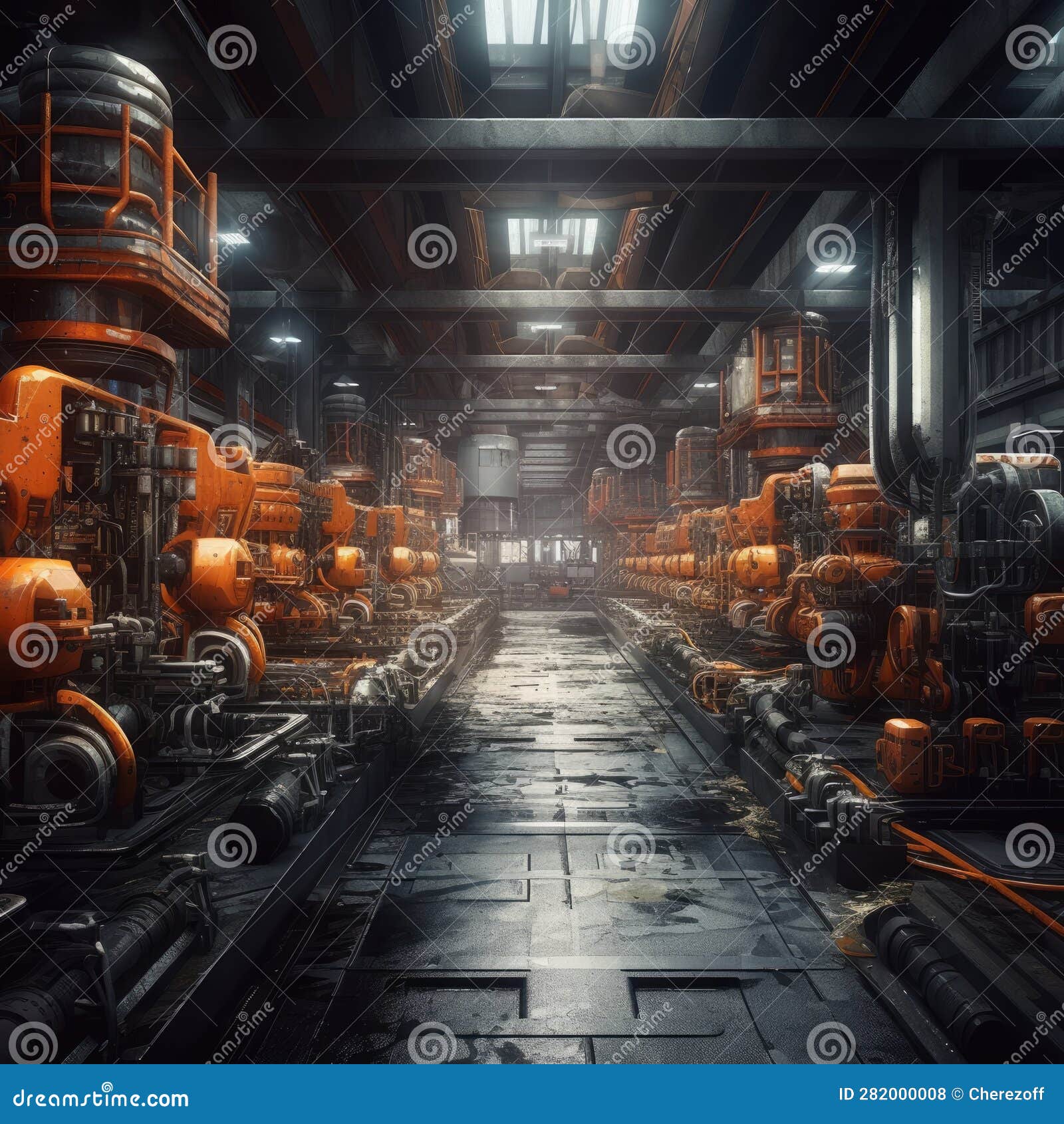 The Interior of the Factory Stock Illustration - Illustration of ...