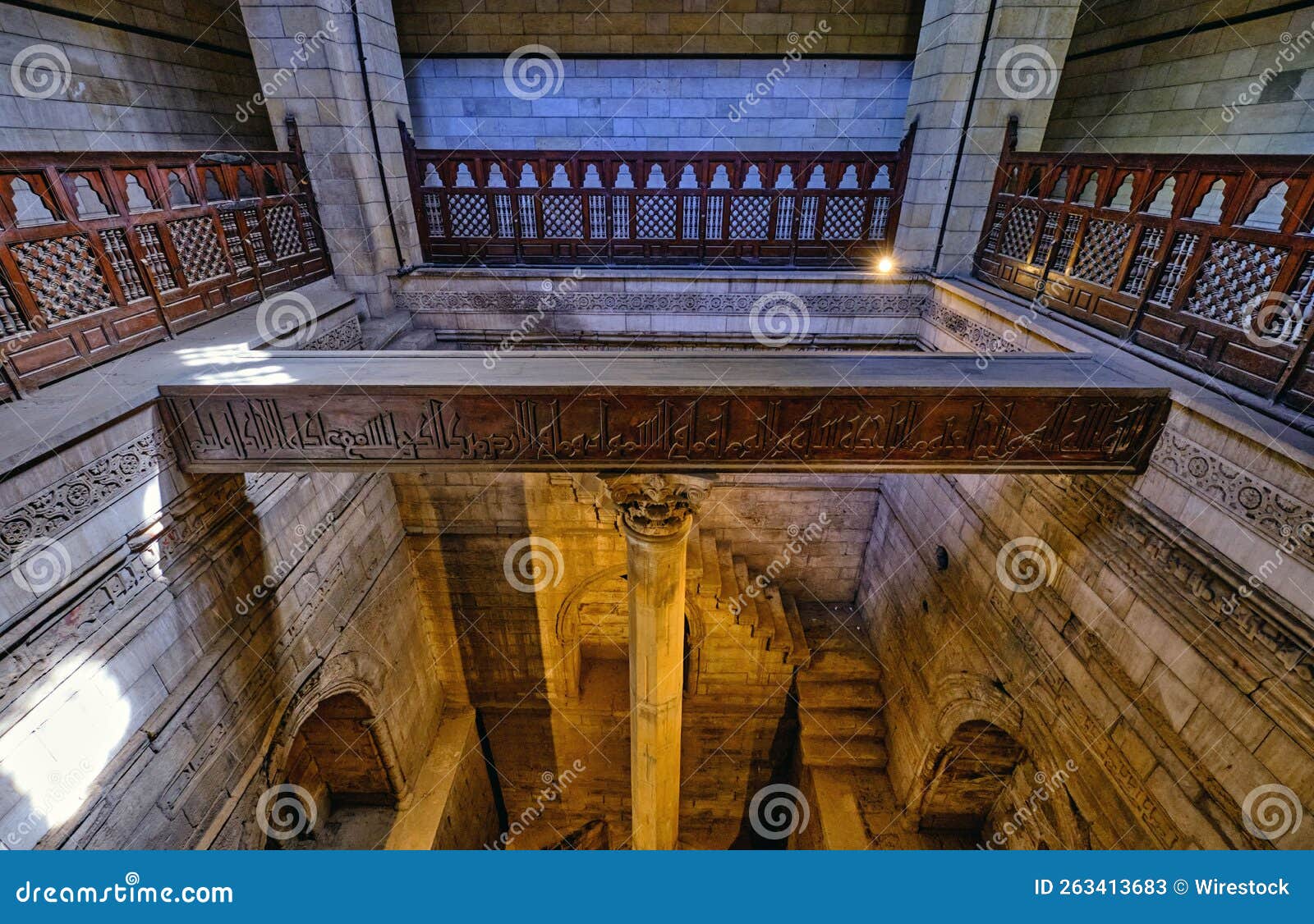 Interior of the Famous Cairo Nilometer in Egypt Stock Image - Image of ...