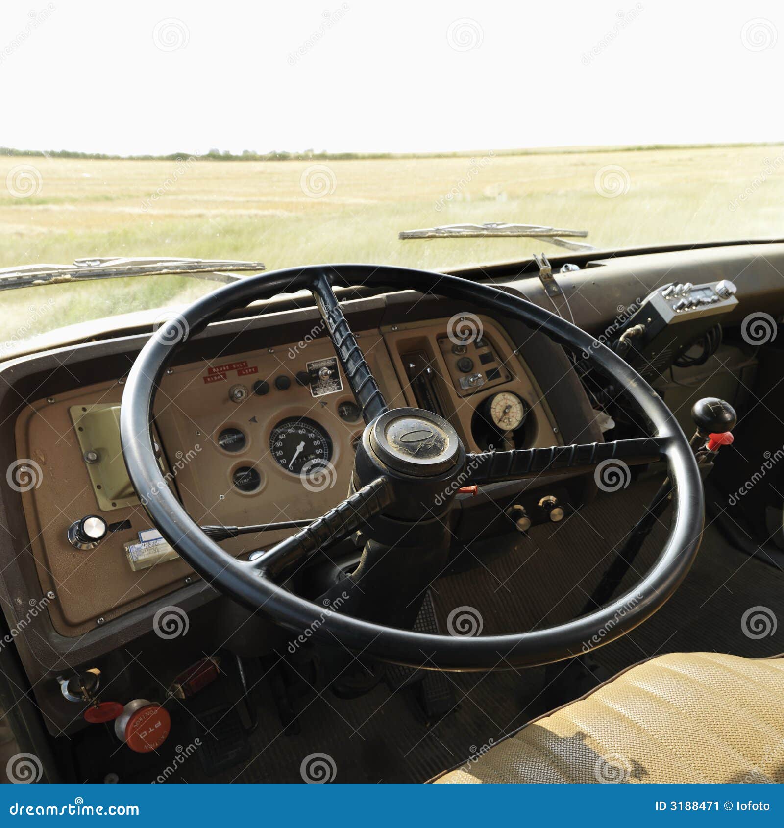 Interior of farm truck stock image. Image of steering - 3188471