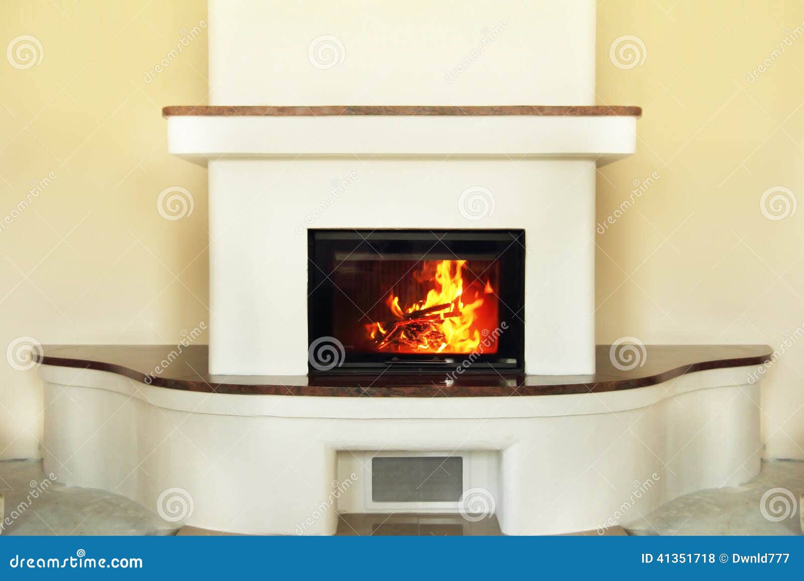 Interior fireplace stock photo. Image of fire, indoors - 41351718