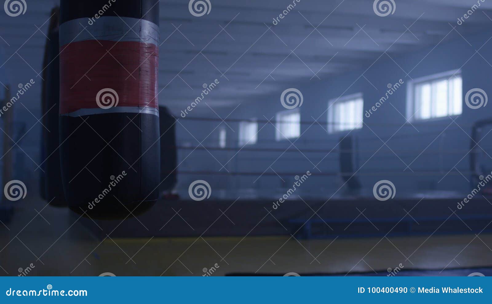 Interior of a Fitness Hall with a Punching Bag. Punching Bag in the ...