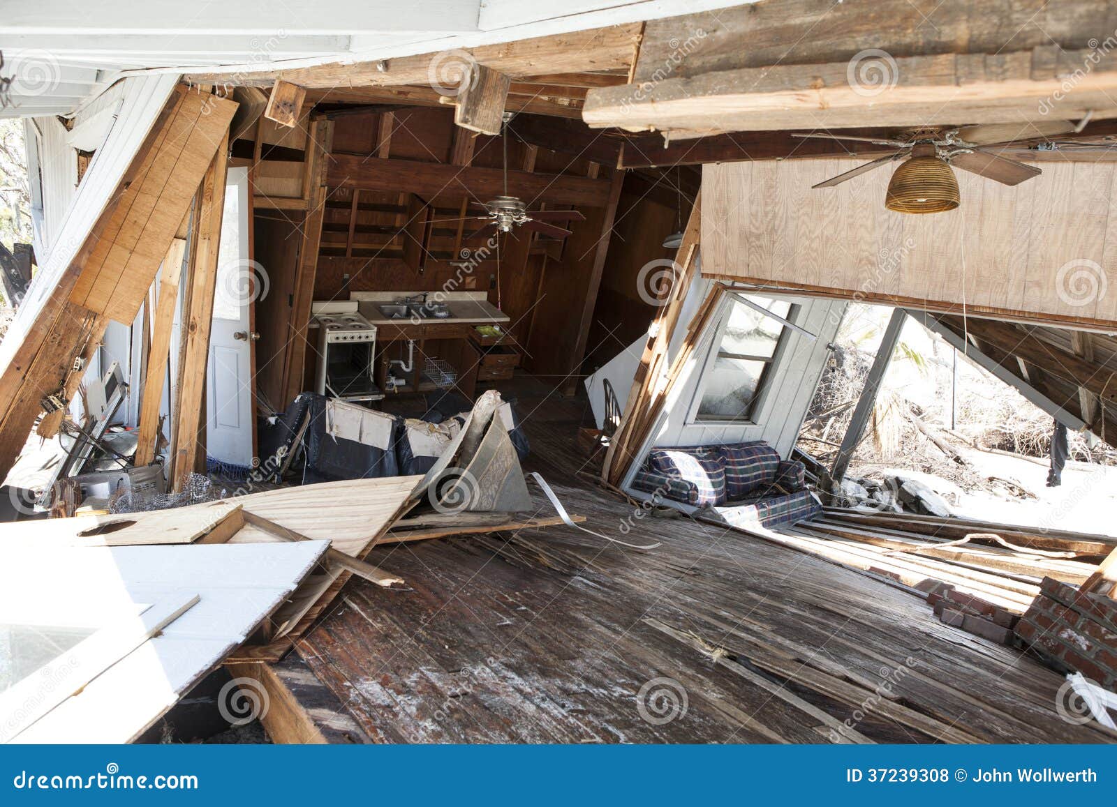 Interior of Flood Damaged Home Stock Photo - Image of cracked, disaster ...