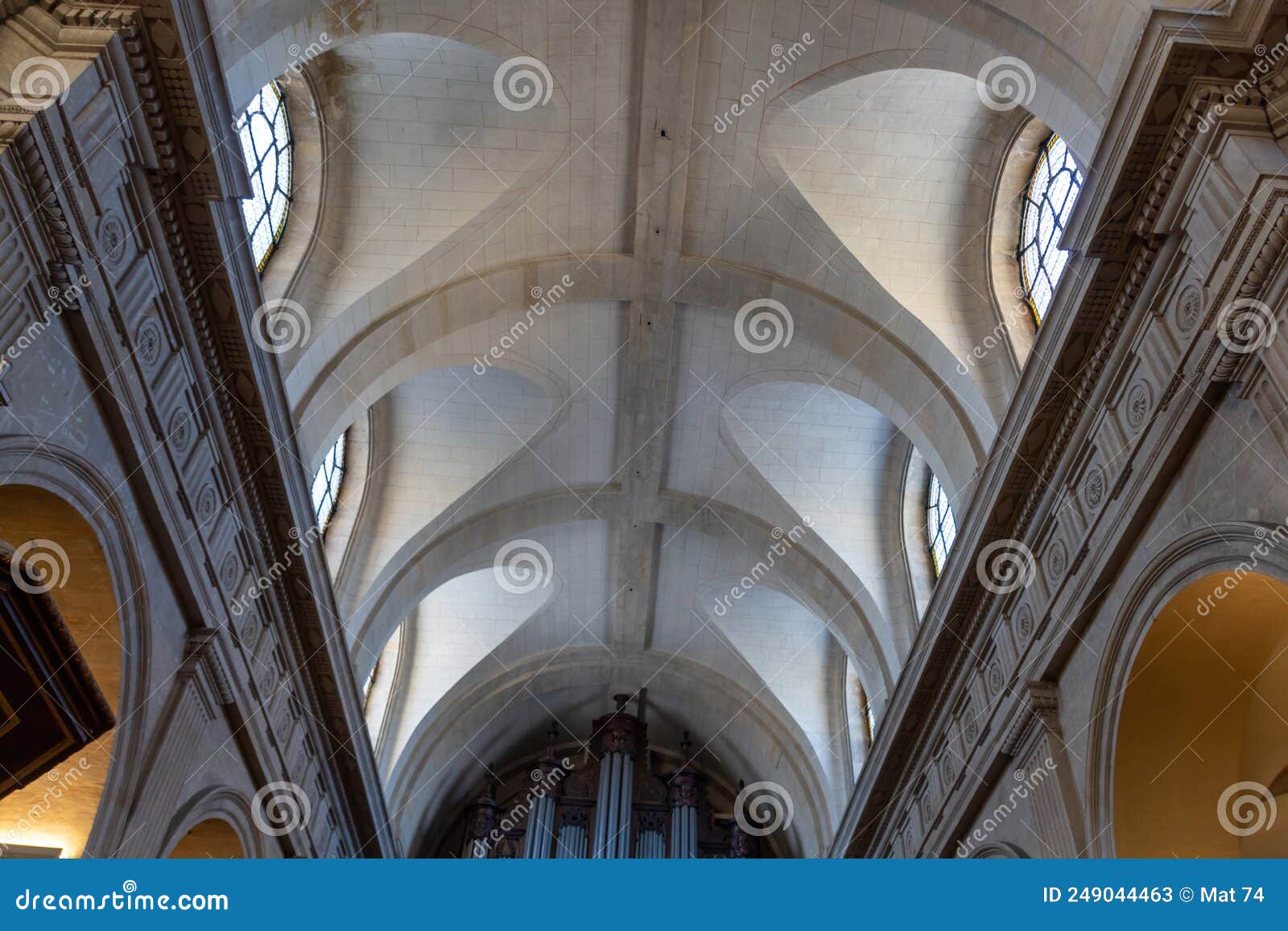 Interior of a French Church Stock Image - Image of entrance, landmark ...