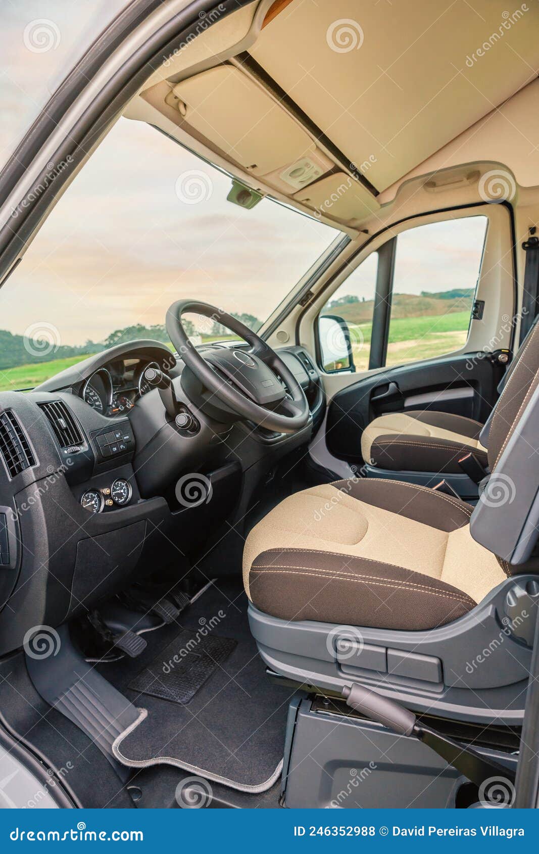 Interior of the Front of a Camper Van Stock Photo - Image of caravan ...