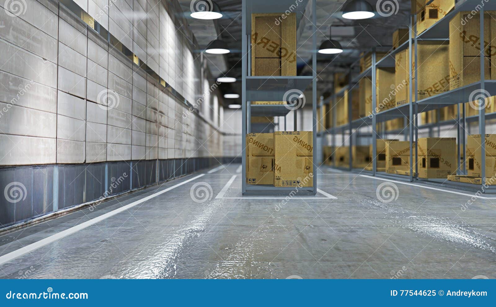 Interior of full warehouse stock image. Image of built - 77544625