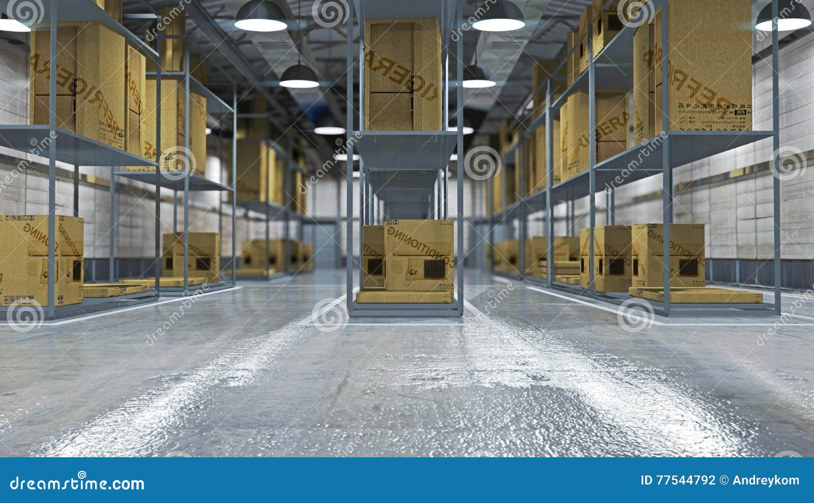 Interior of full warehouse stock photo. Image of factory - 77544792