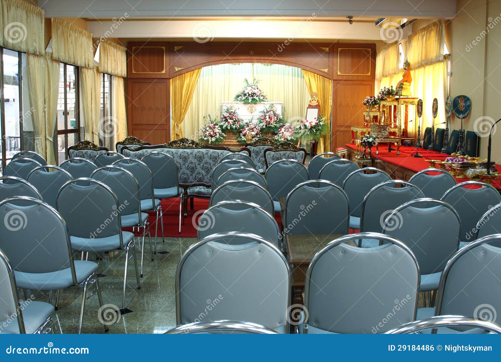 The Interior of Funeral Ceremonial S Hall Stock Photo - Image of burn ...