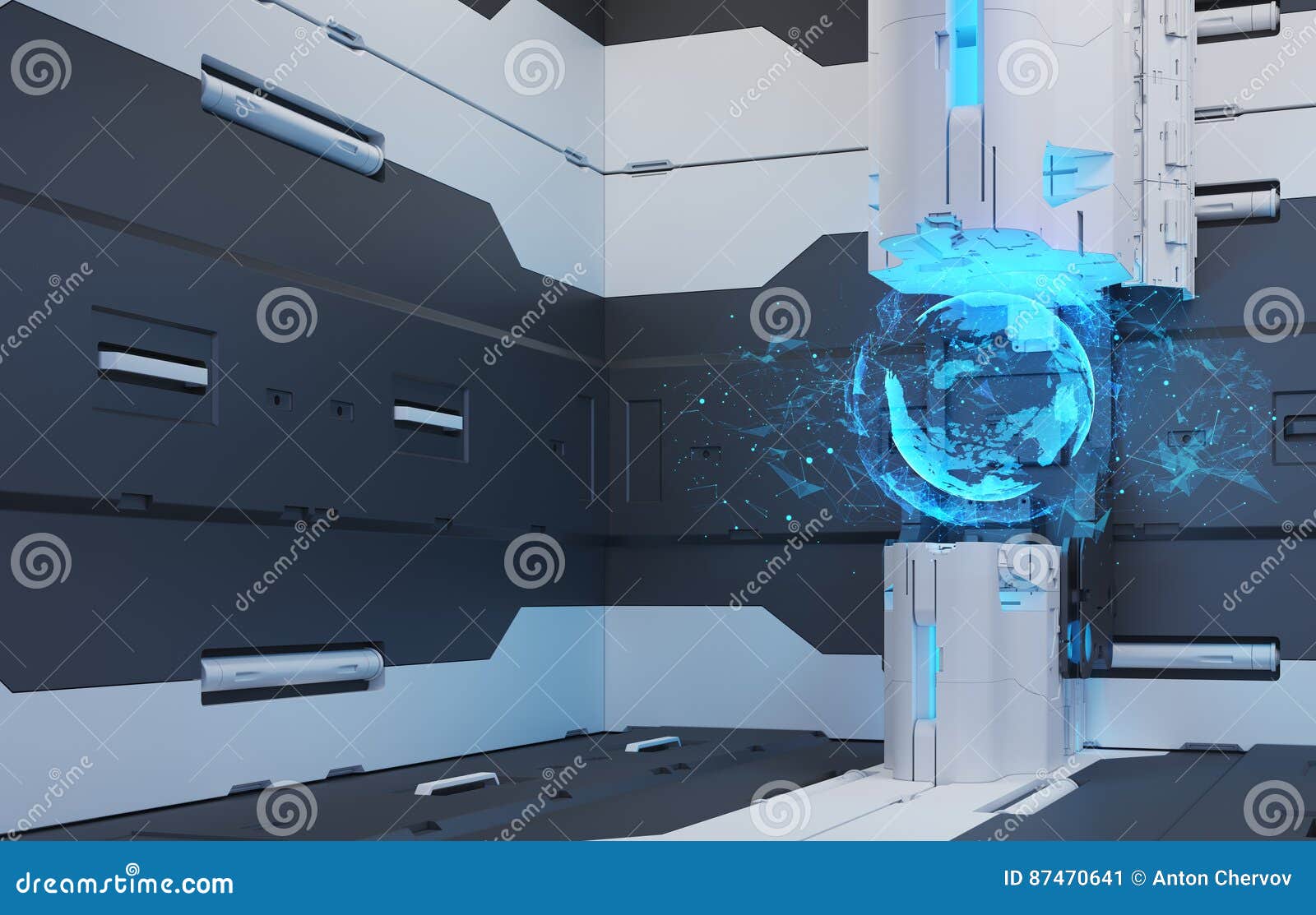 The interior of the future stock illustration. Illustration of ...
