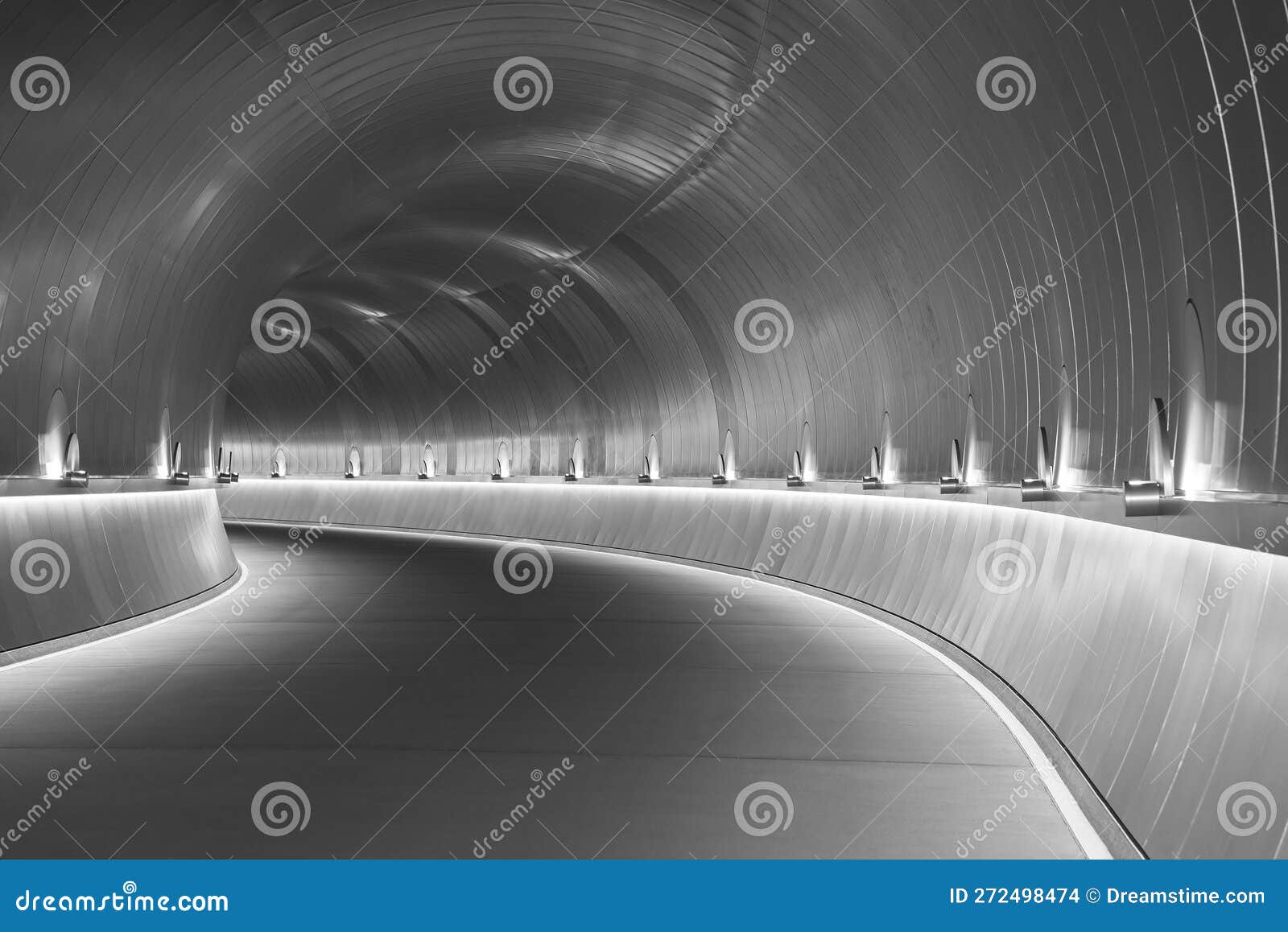 Interior of Futuristic Modern Tunnel. Architecture Abstract Background ...