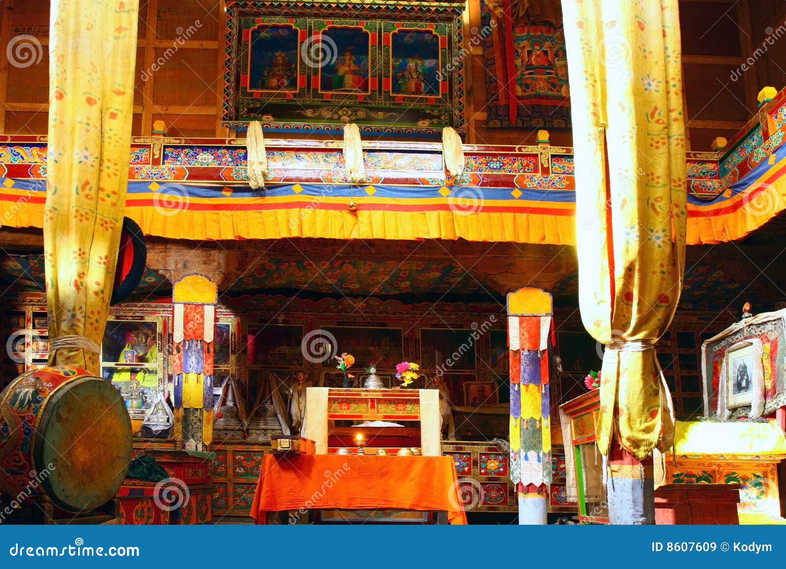 Interior Of Gompa In Ladakh Monastery Royalty-Free Stock Photo ...
