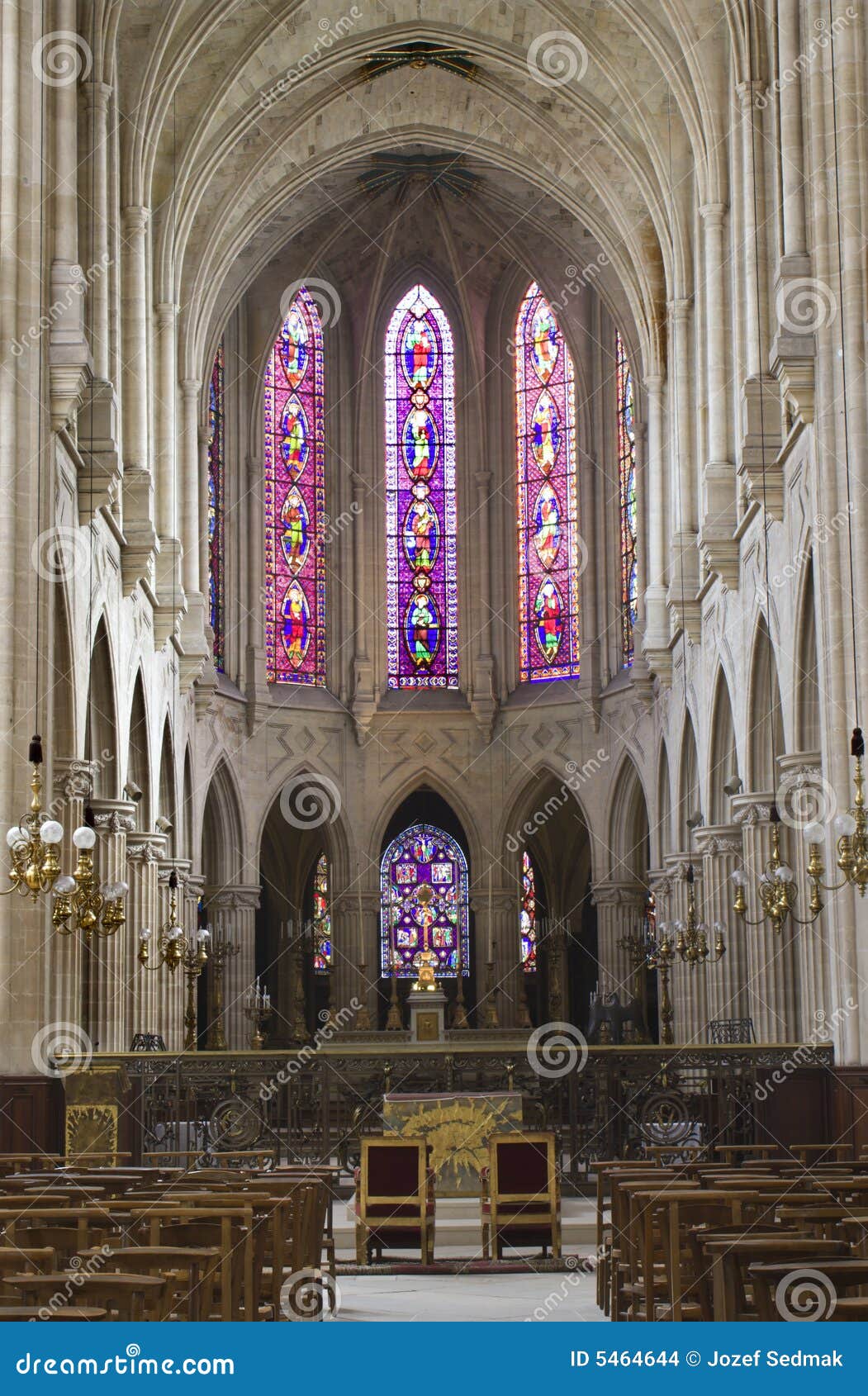 Interior of Gothic Church from Paris -st. Germain Editorial Stock Image ...