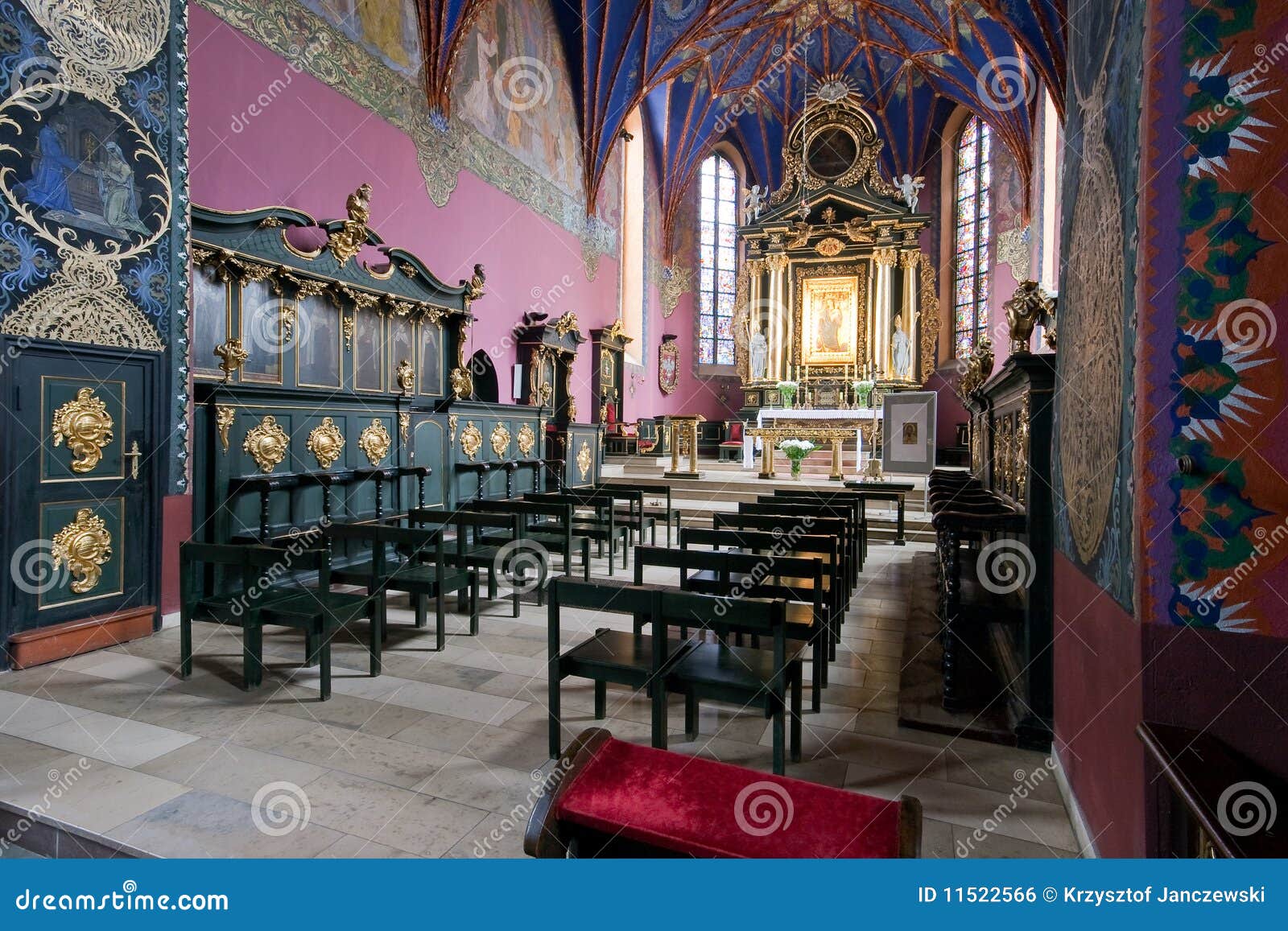 The Interior of a Gothic Church, Poland. Stock Photo - Image of church ...
