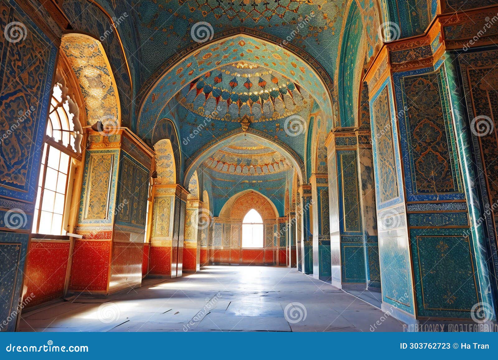Interior of the Grand Mosque in Samarkand, Uzbekistan Stock ...