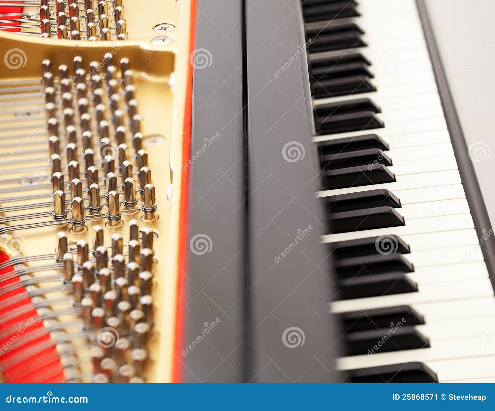 Interior Of Grand Piano With Keys Royalty-Free Stock Photo ...