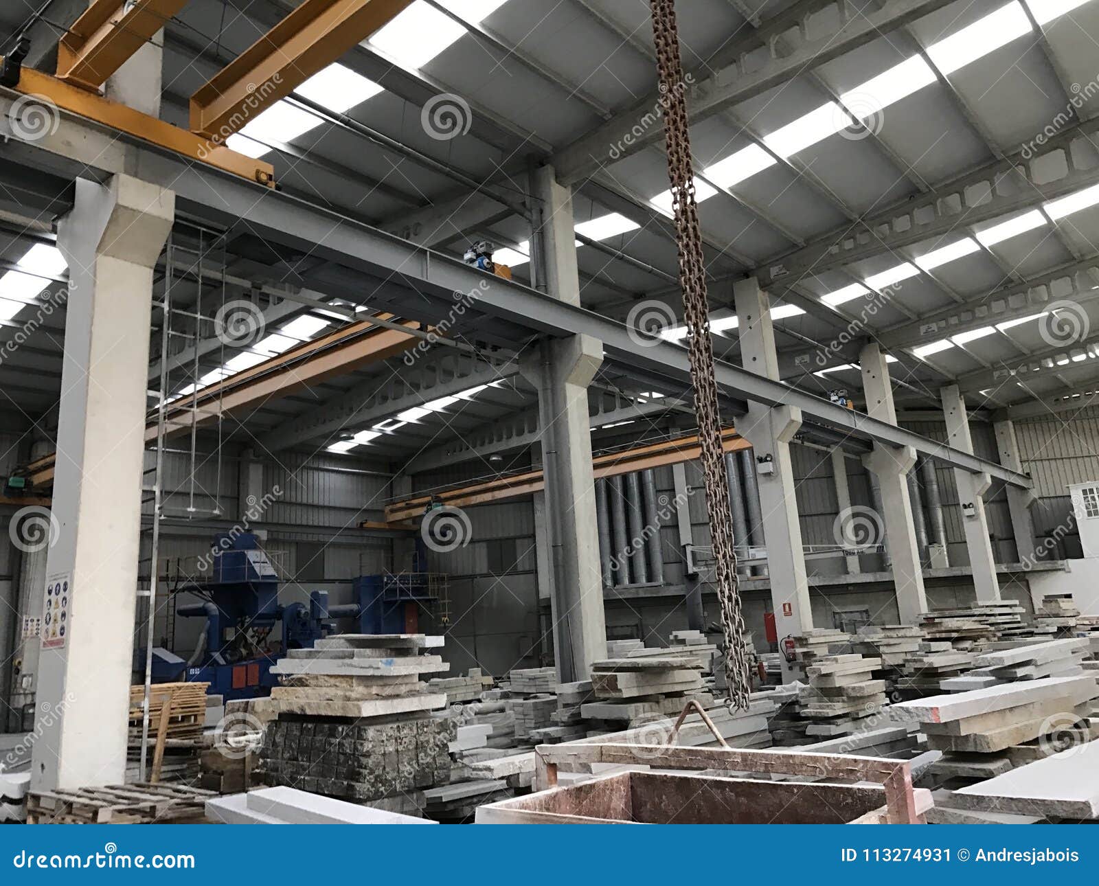 Granite Processing In Manufacturing. Cutting Granite Slab With A ...