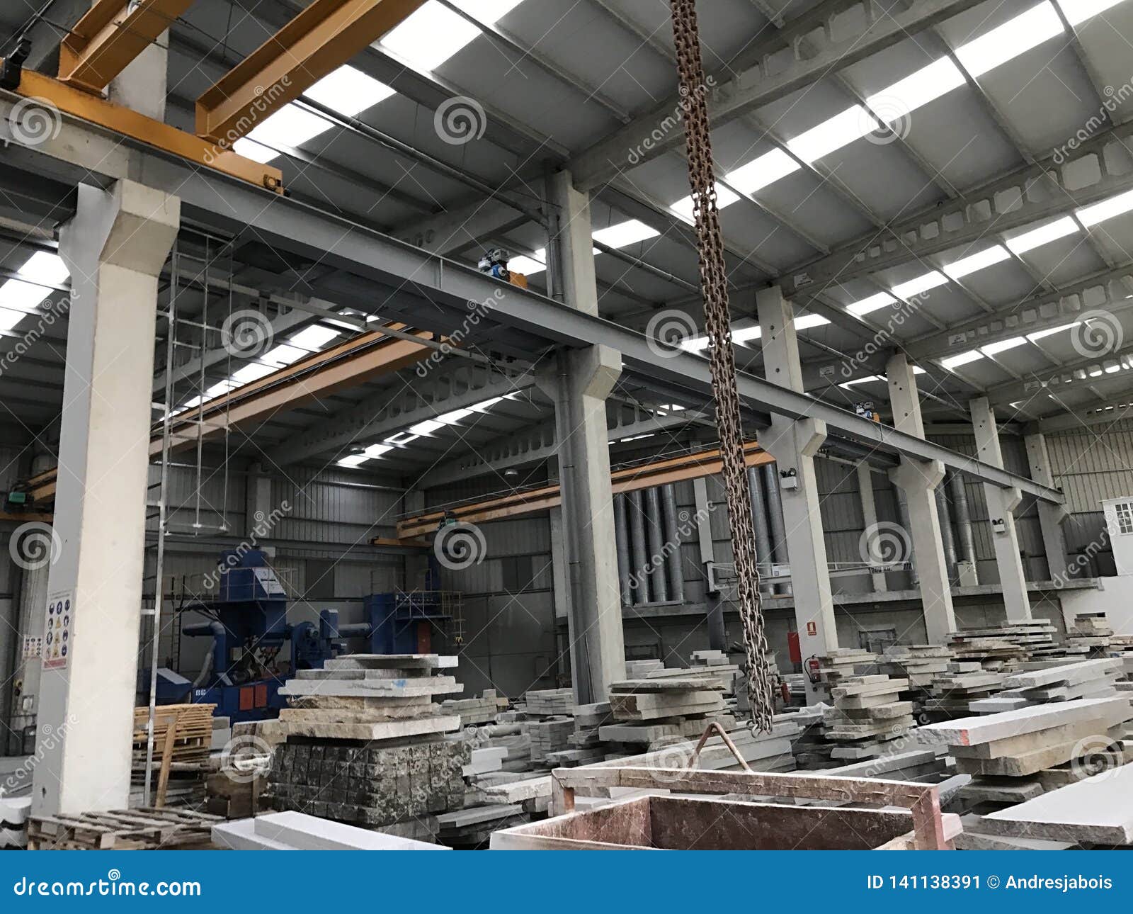 Interior of a Granite Processing Factory Stock Image - Image of gray ...